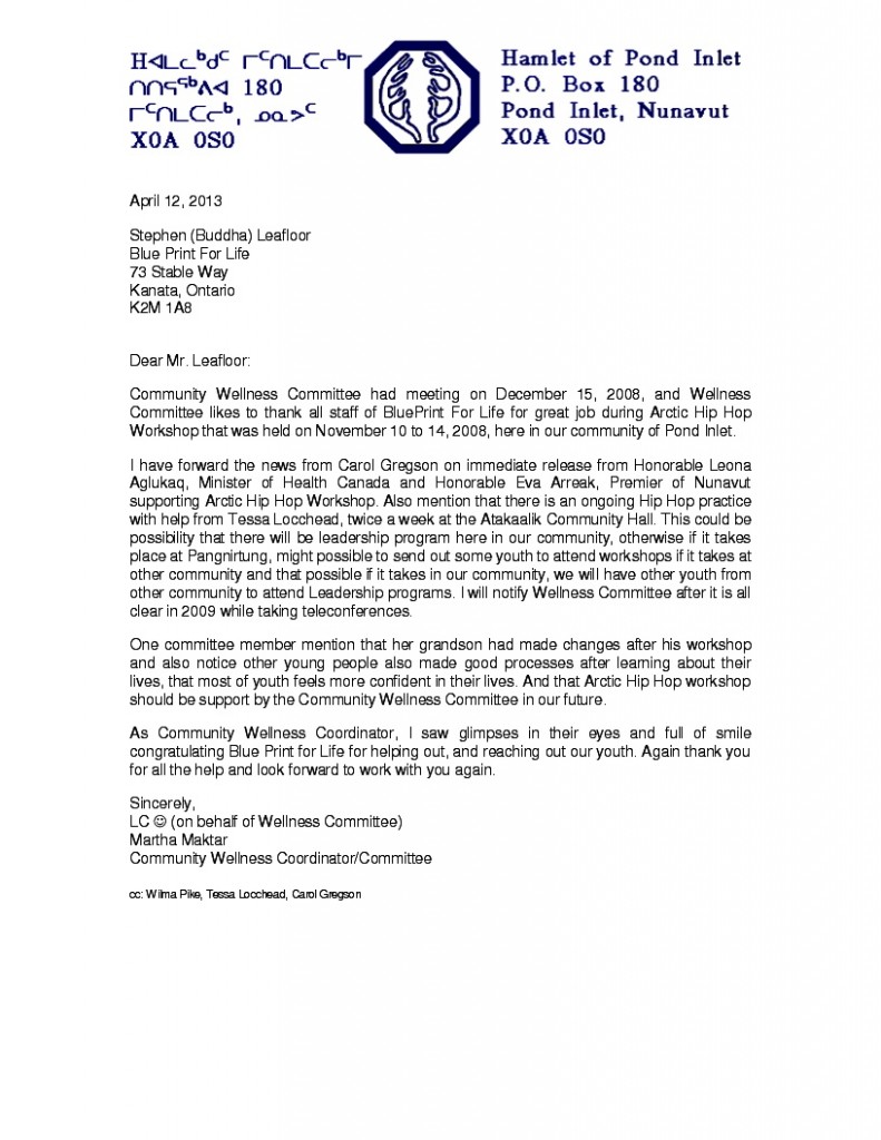 Letters of Reference – BluePrintForLife.ca